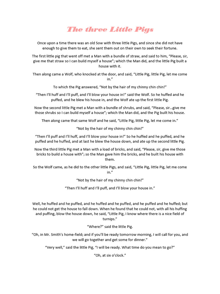 The Three Little Pigs | PDF