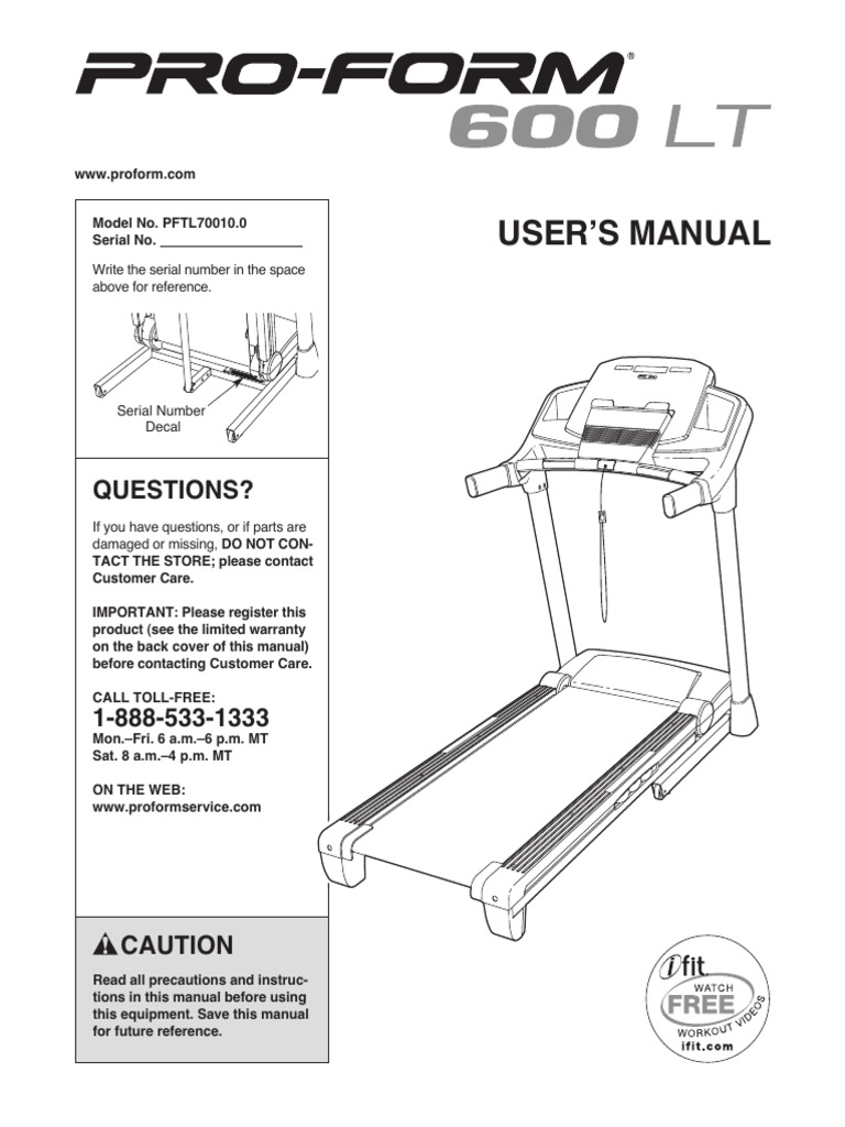 ProForm 600 LT Treadmill Manual | PDF | Ac Power Plugs And Sockets | Screw
