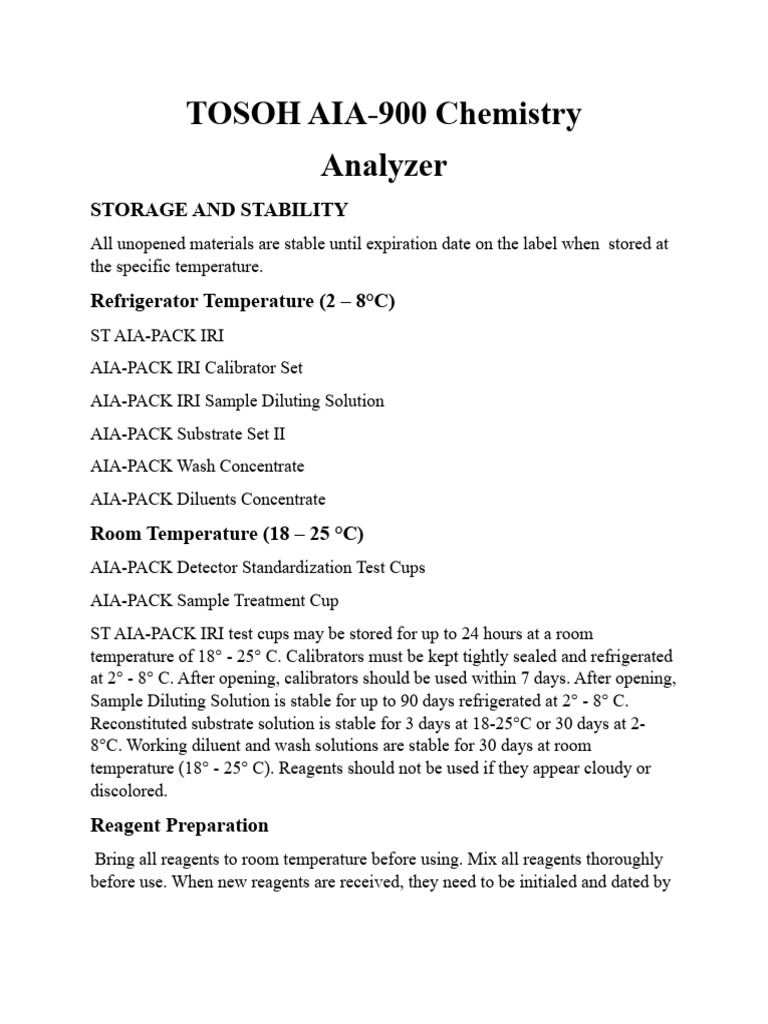 Tosoh Aia | PDF | Assay | Chemistry