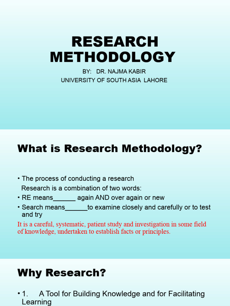 Lecture 1 RM Defination, Application and Types | PDF | Methodology | Quantitative Research