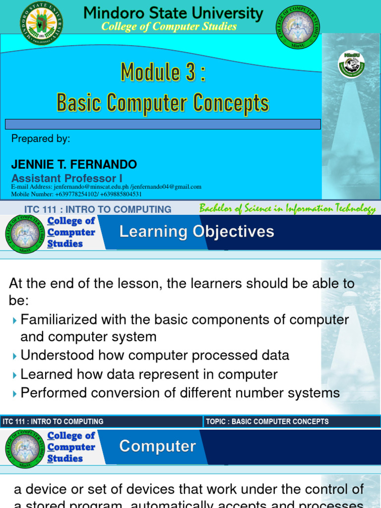 Module 3 ITC 111 | PDF | Character Encoding | Computer Data Storage