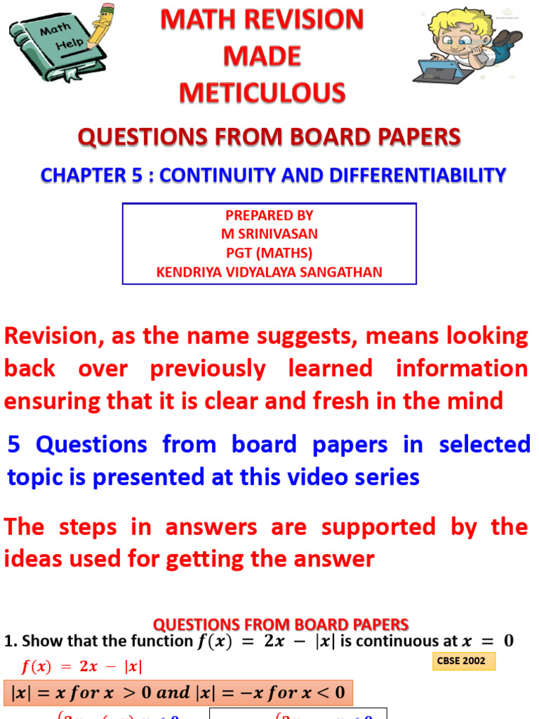 Board Questions - Continuity | PDF