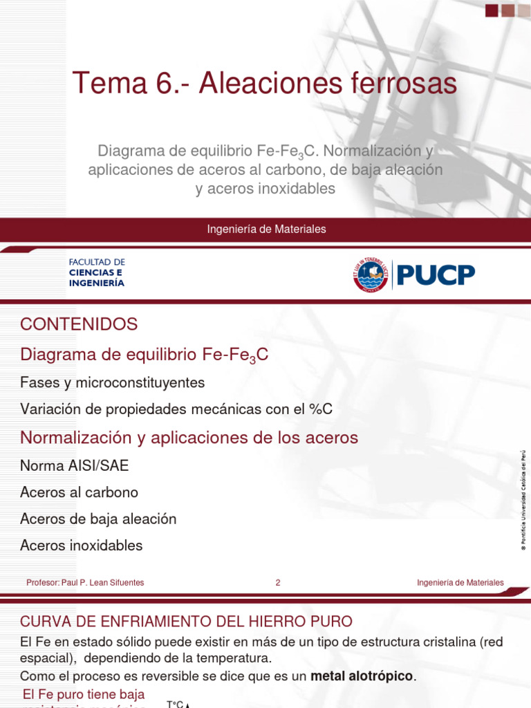 Tema 6. - Aleaciones Ferrosas-1era Parte (PPT de Clase) | PDF | Acero inoxidable | Ciencia de ...