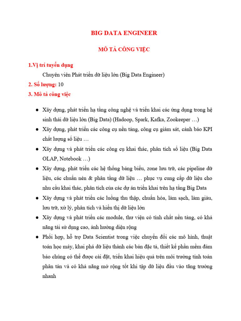 JD_Big Data Engineer | PDF