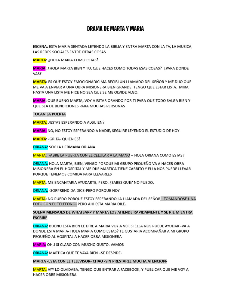 Drama de Marta y Maria | PDF | María, madre de Jesús