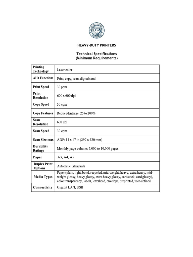 Color Printer Spec | PDF