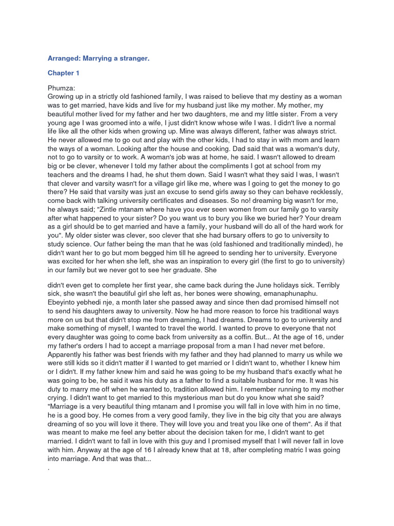 Arranged Marriage Marrying A Stranger | PDF