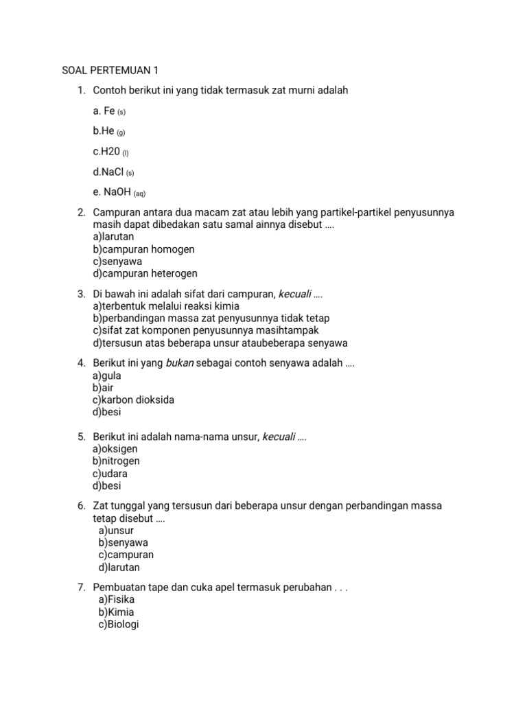 Latihan Soal Responsi 1-3 | PDF