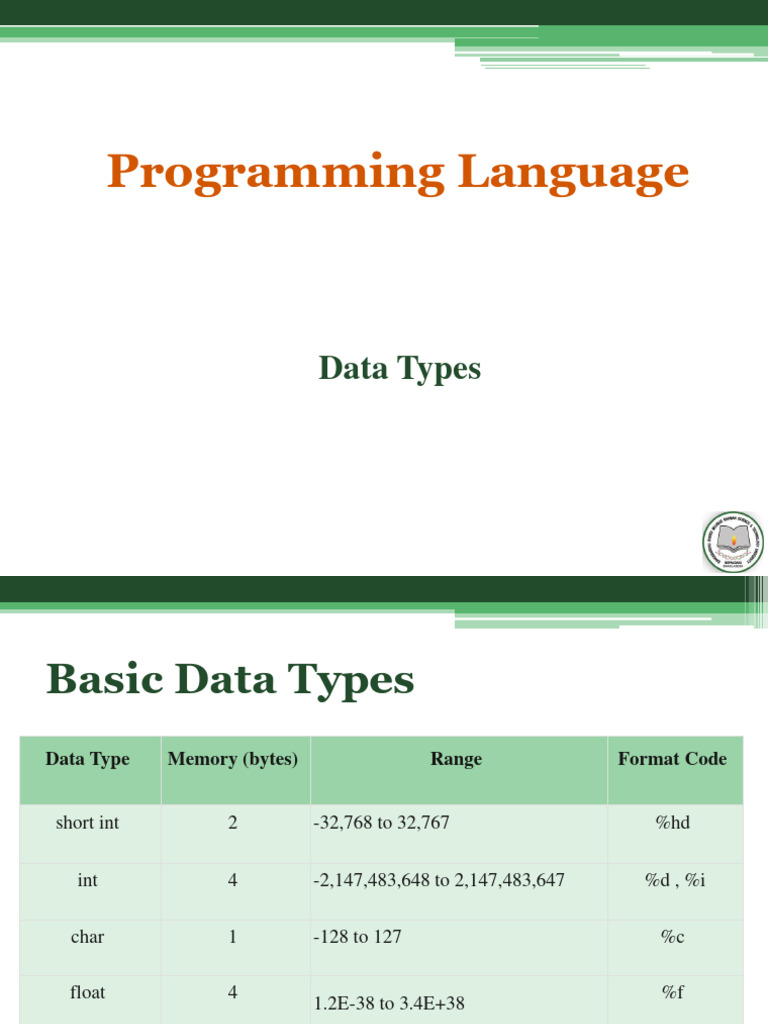 1.data Types | PDF | Integer (Computer Science) | Software Engineering