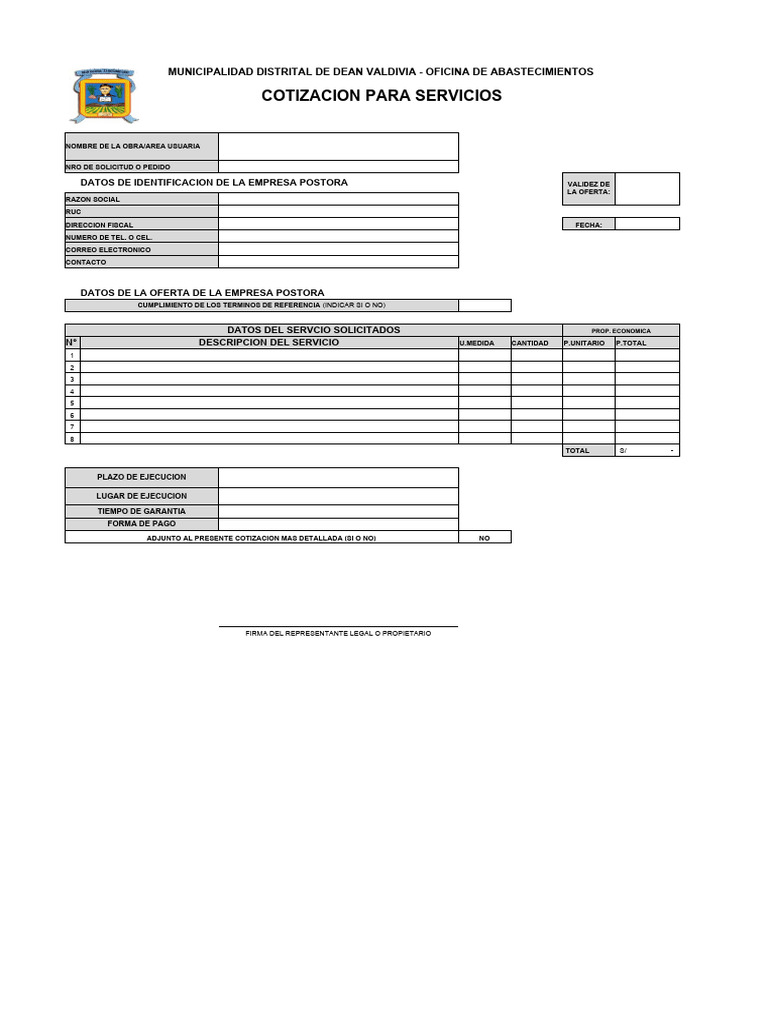 Formato de Cotizacion para Servicios | PDF