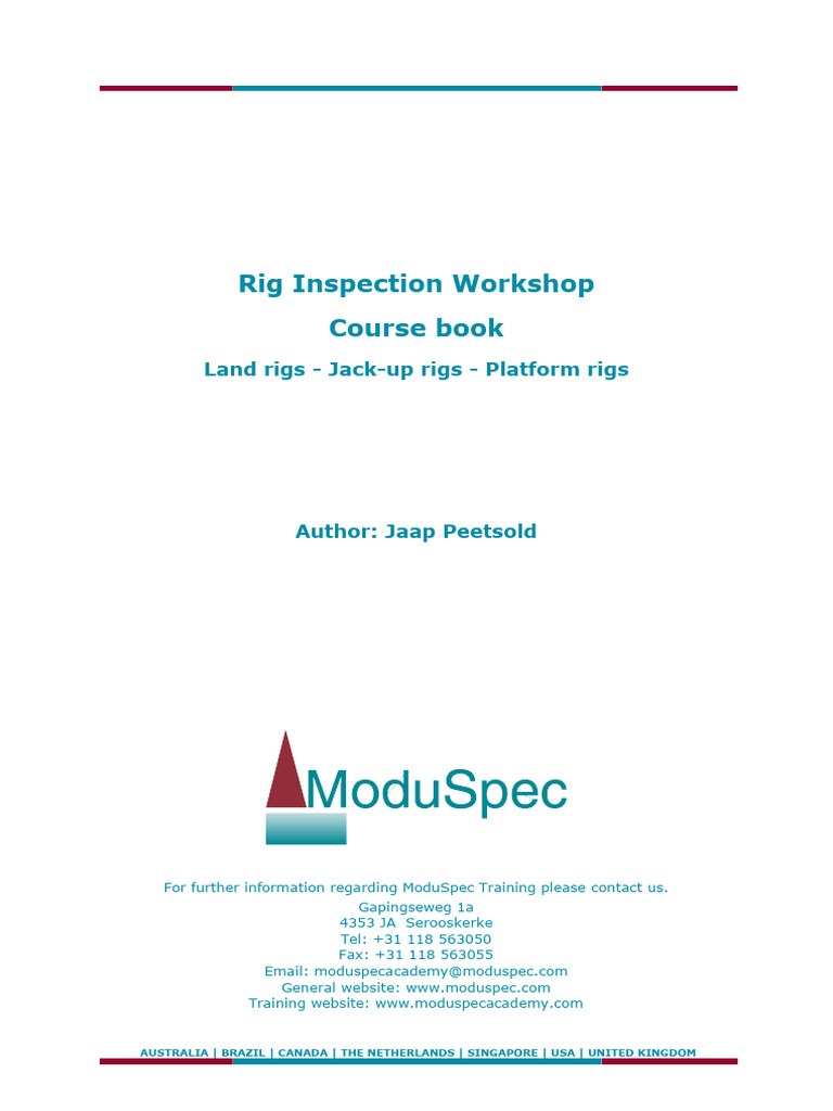 Rig Inspection - Moduspec | PDF | Clutch | Drilling Rig