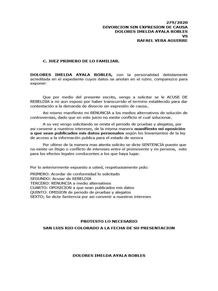 Omita Pruebas y Alegatos | PDF | Divorcio | Justicia