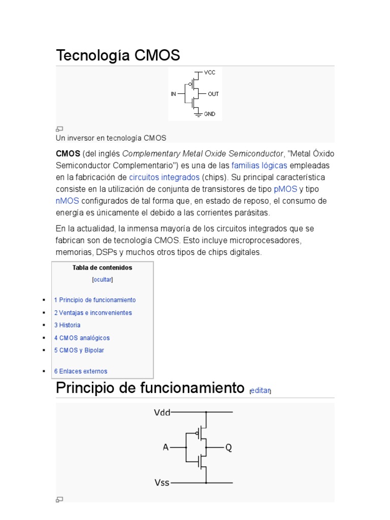 Tecnología CMOS | PDF | Cmos | Ingeniería Electrónica