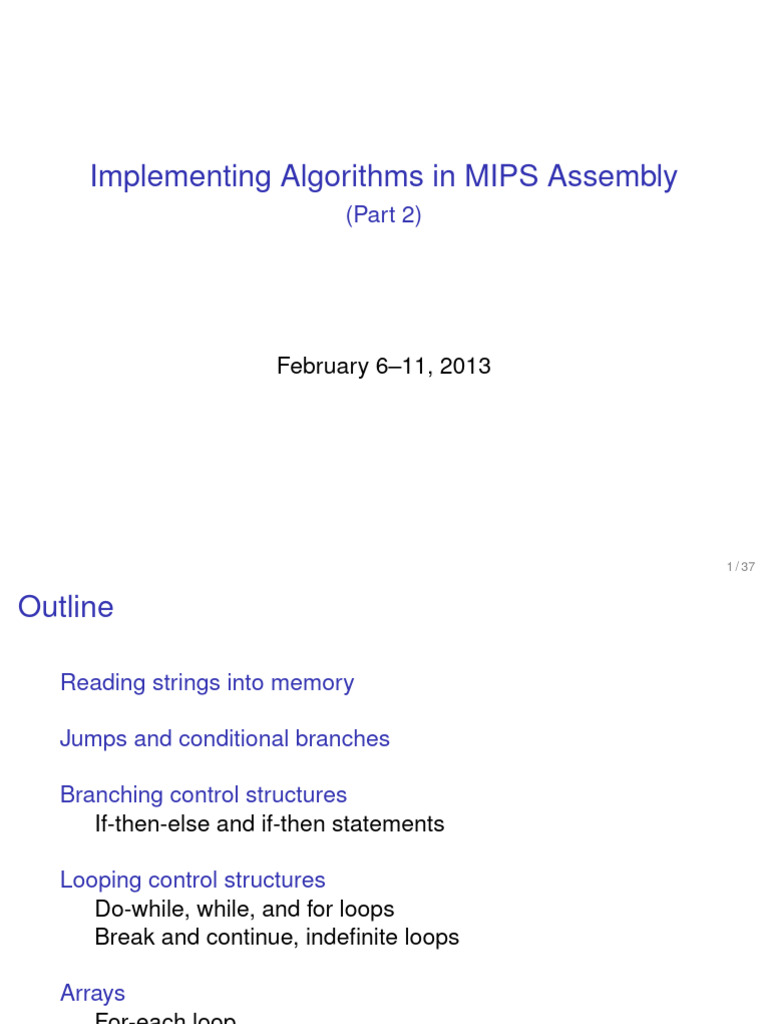 07 MoreAssemblyProgramming | PDF | Control Flow | String (Computer Science)