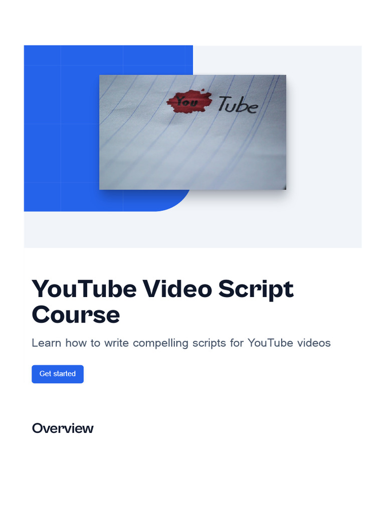 Youtube Video Script Course | PDF | Storytelling | You Tube
