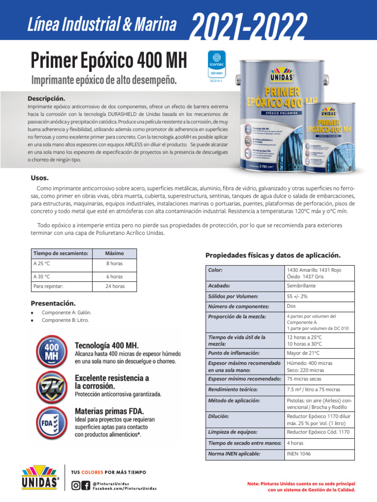 PRIMER-EPOXICO-400-MH | PDF | Agua | Corrosión