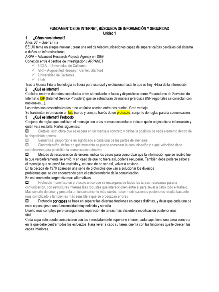 UNIDAD 1 - Fundamentos de Internet-PART1 | PDF | Red mundial | Internet y web