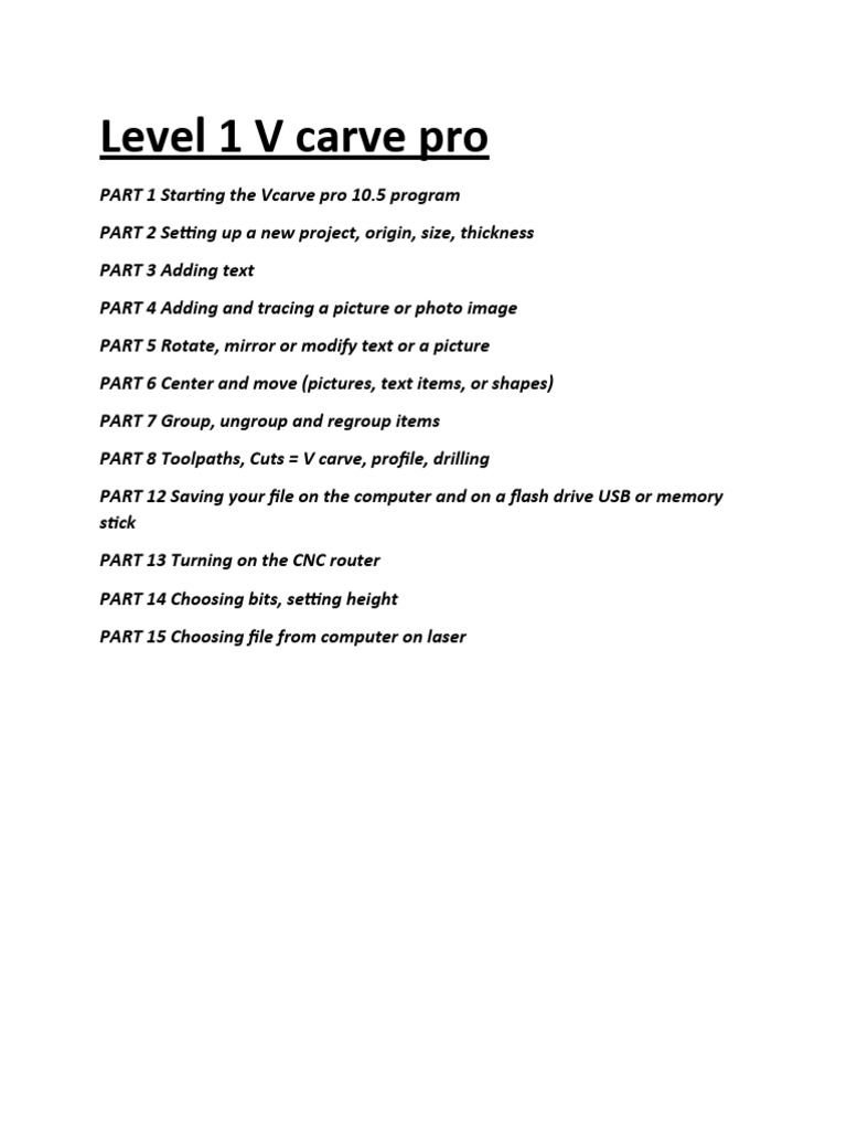 Vcarve Level 1 Step by Step | PDF | Usb Flash Drive | Icon (Computing)