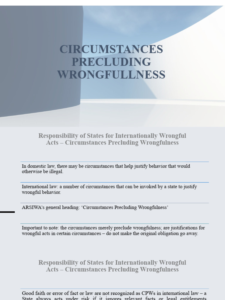 Circumstances Justifying State Wrongfulness | PDF | Justice | Crime ...