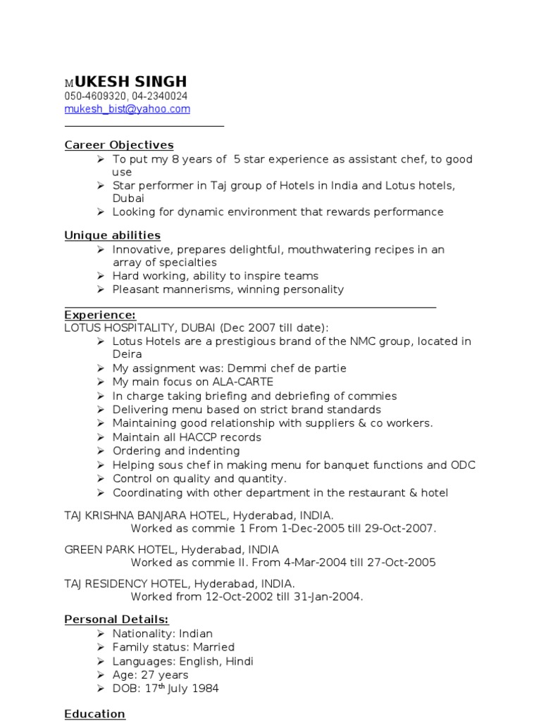 Mukesh CV | PDF