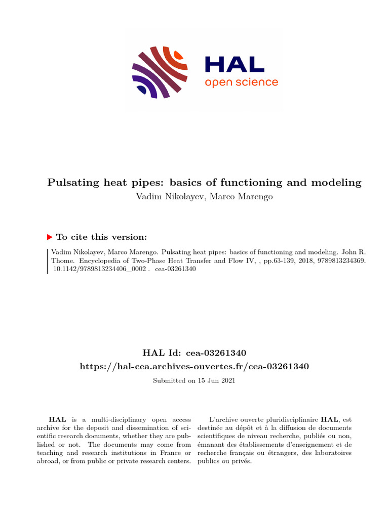 Pulsating Heat Pipes | PDF | Heat Transfer | Heat