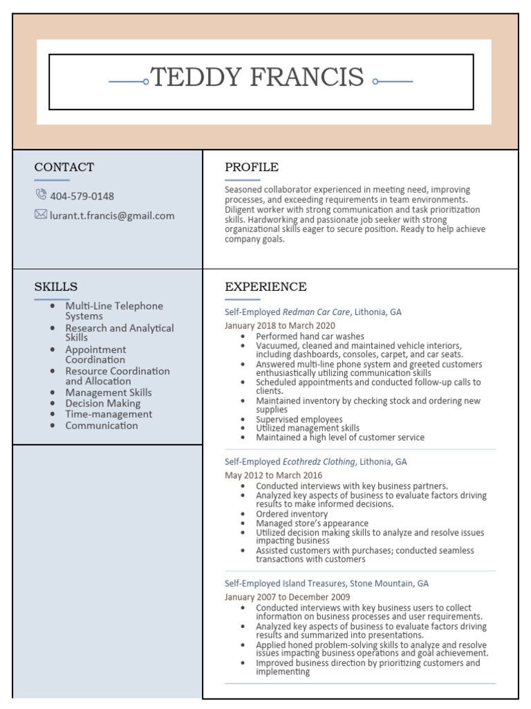 Resume Teddy | PDF | Pallet | Business