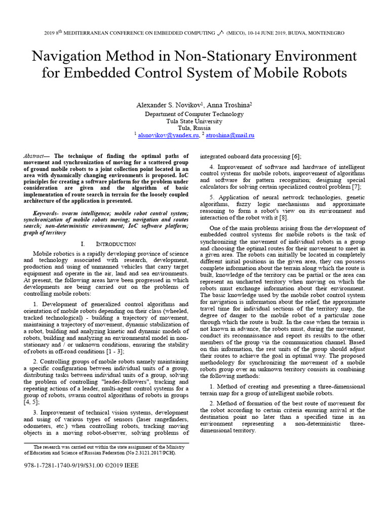 10 1109@meco 2019 8760098 | PDF | Robot | Robotics