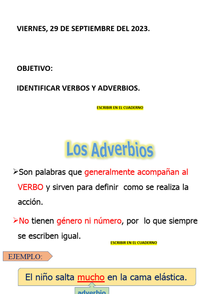 ADVERBIOS | PDF | Adverbio | Verbo