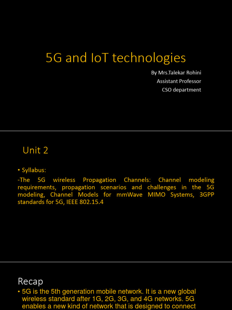 5g & IoT Unit 2 | PDF | Radio Propagation | Mimo