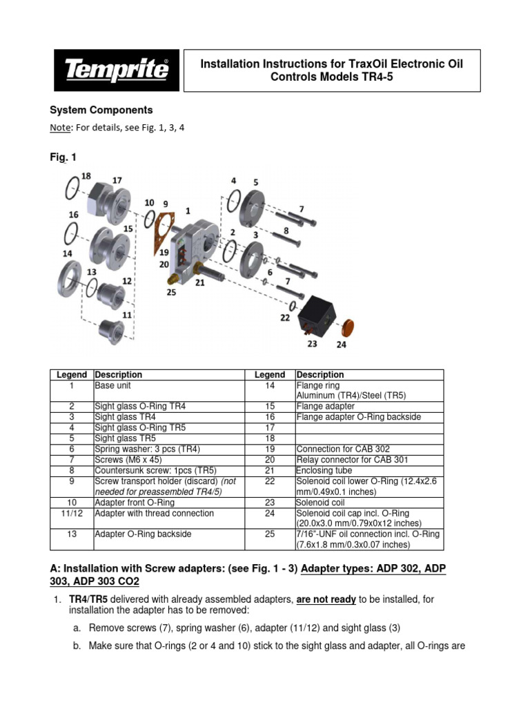 TR4 5 Installation Instructions | PDF | Screw | Electrical Connector