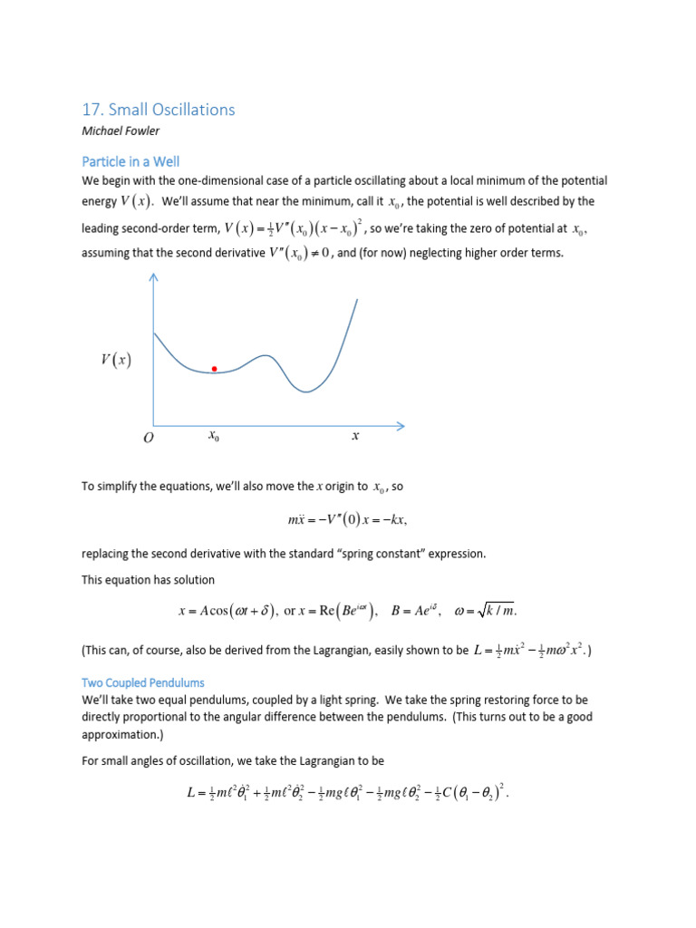 CM 17 Small Oscillations | Download Free PDF | Eigenvalues And Eigenvectors | Normal Mode