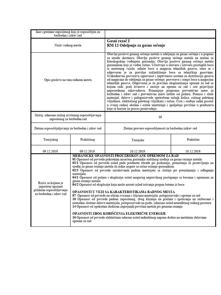 Gasno Secenje Metala BR 6 | PDF