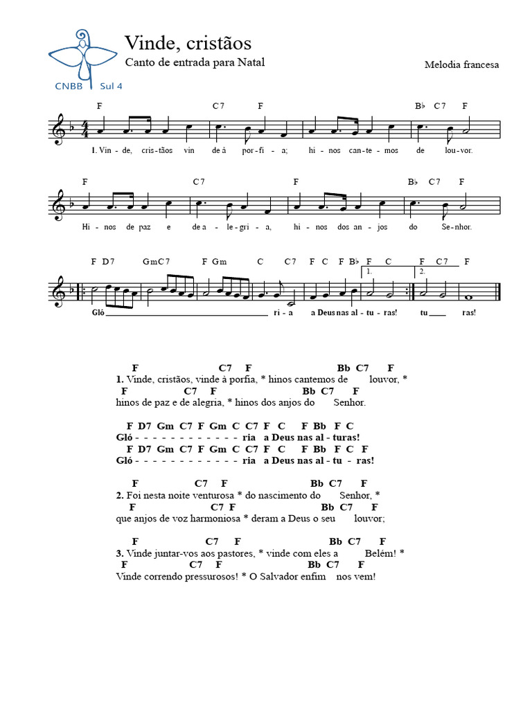 Entrada Vinde Cristãos | PDF