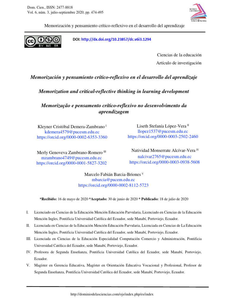 Recibido: 16 de Mayo de 2020 Aceptado: 30 de Junio de 2020 Publicado: 18 de Julio de 2020 | PDF ...