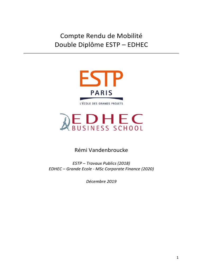 CR-EDHEC MR Vandenbroucke | PDF | Économie d'entreprise | Business