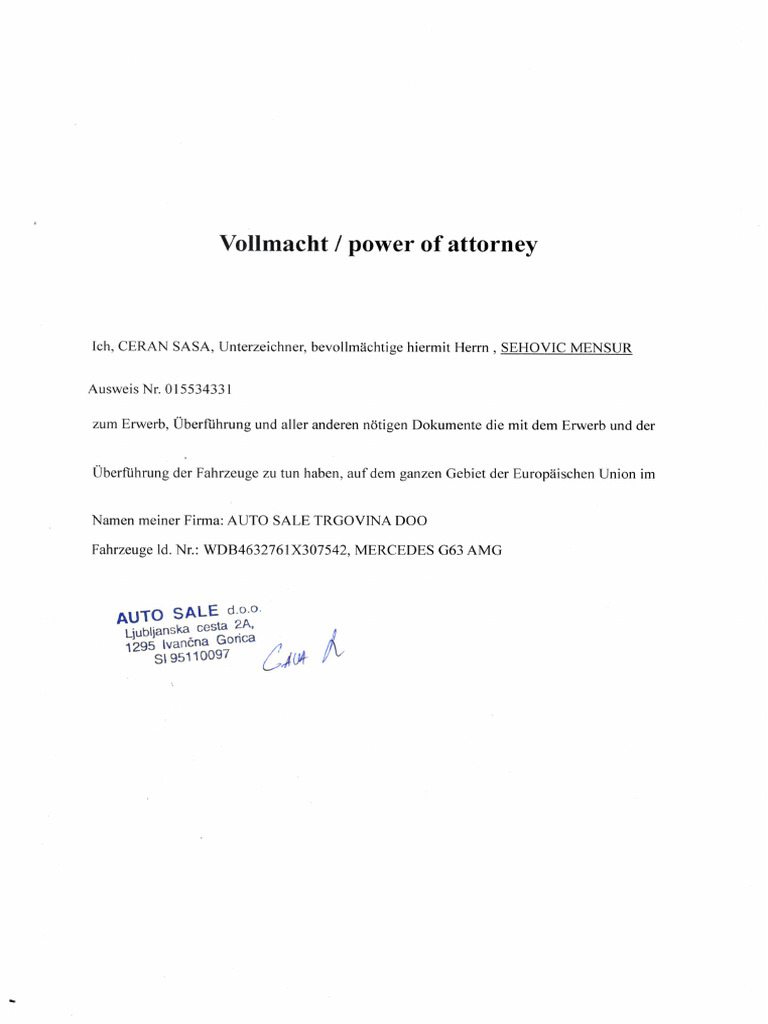 VOLLMACHT | PDF