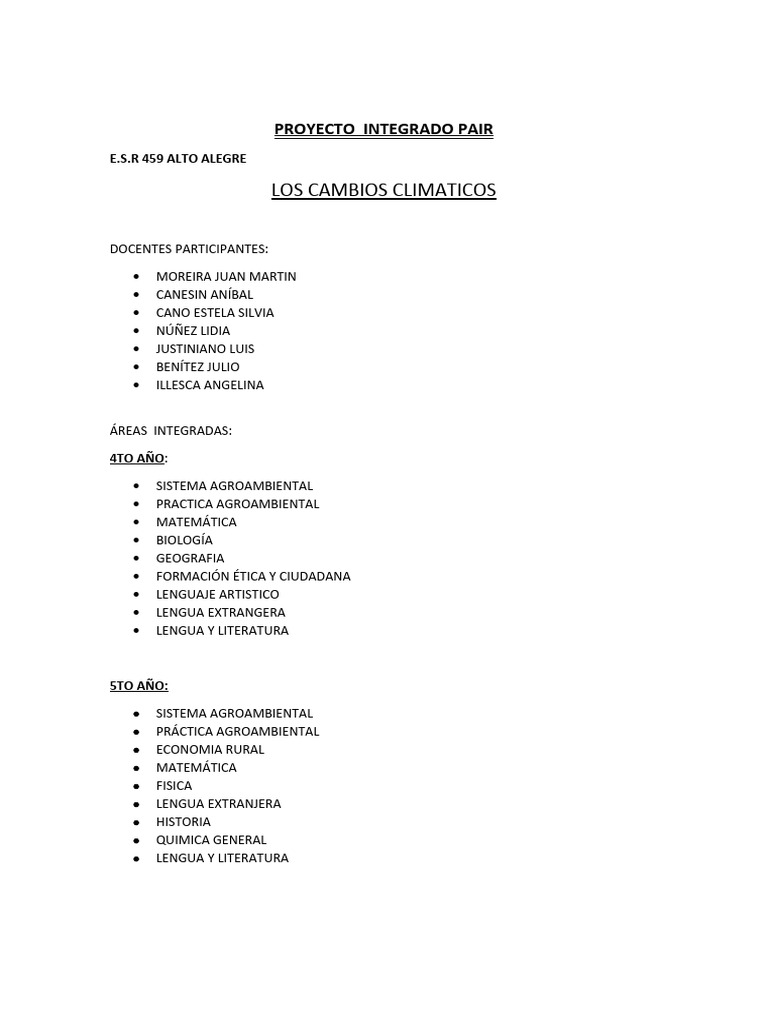 Proyecto Integrado 2021 | PDF | El niño | Clima