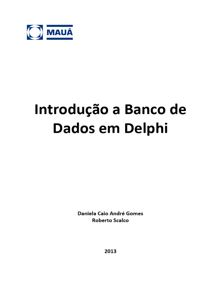 Introdução a Banco de Dados Delphi | PDF | XML | Dados