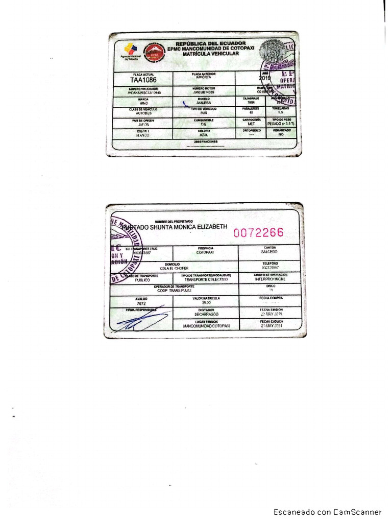 11.matricula RTV | PDF