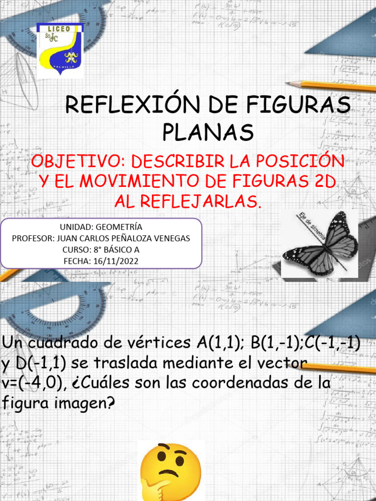 Octavo Básico Reflexión de Figuras Planas | PDF