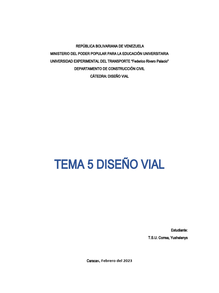 Diseño Vial T5 Pdf