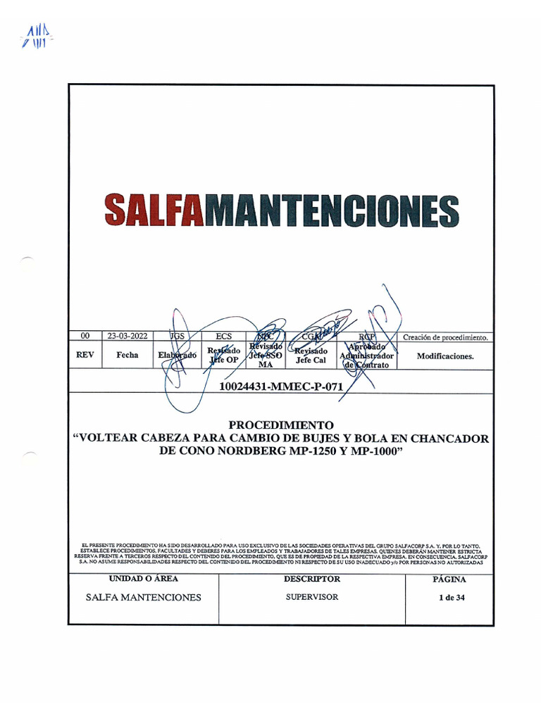 Proc Voltear Cabeza para Cambio de Bujes | PDF