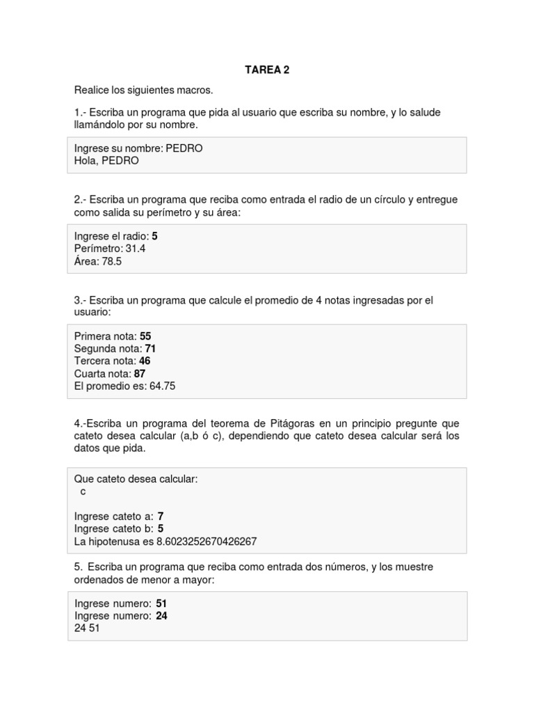 Tarea 2 Ejercicios de Macros | PDF | Triángulo | Geometría del plano euclidiano