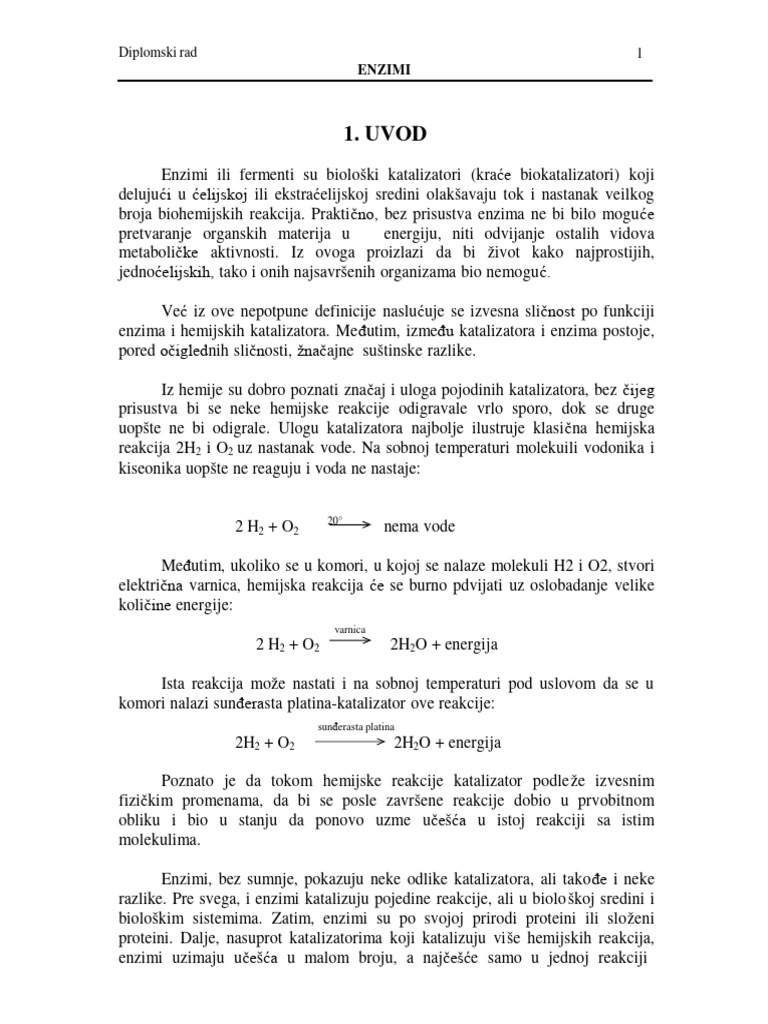 Biohenija - Nomenklatura I Klasifikacija Enzima | PDF