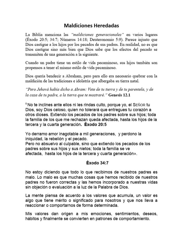 Maldiciones Heredadas | PDF | Pecado | Cristo (título)