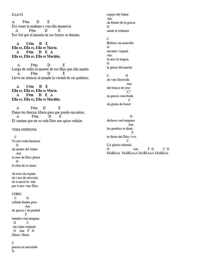 Canciones de Alabanza a María | PDF | María, madre de Jesús | Oración