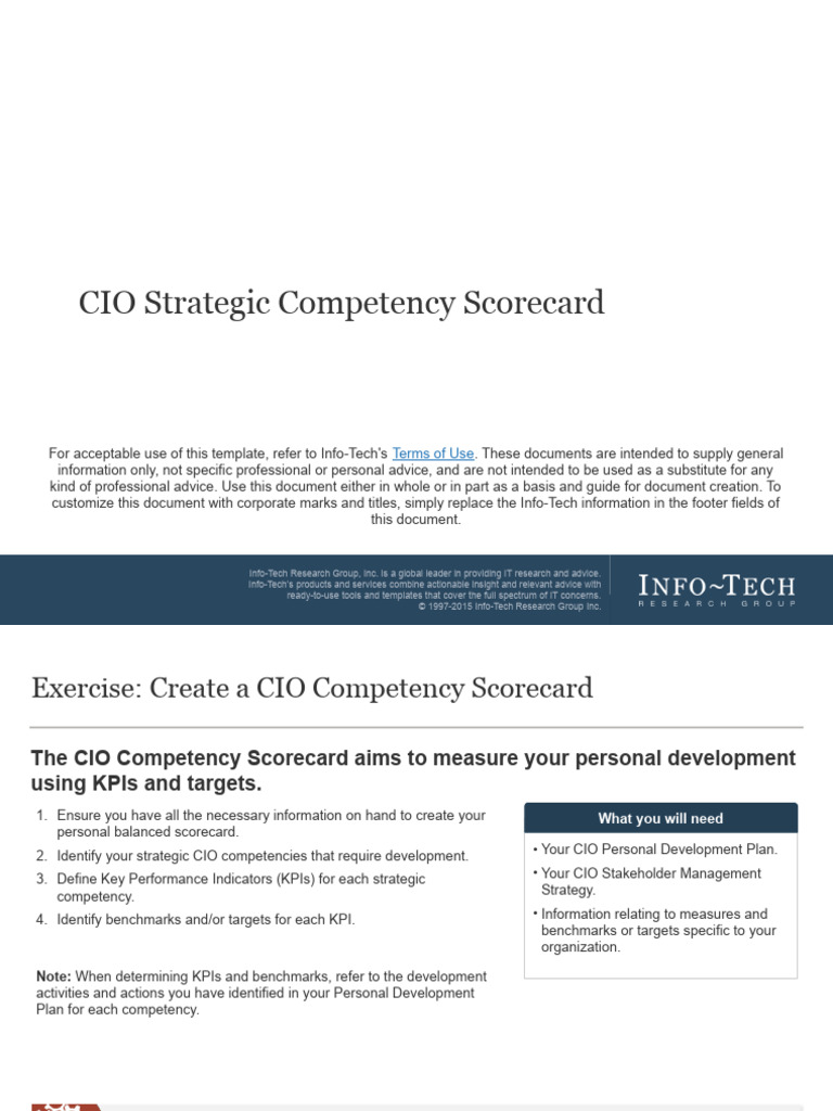 11 CIO Strategic Competency Scorecard | PDF