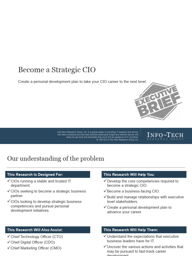 Becoming a Strategic CIO: A Guide | PDF | Chief Information Officer ...