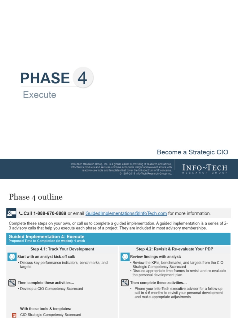10 Become A Strategic CIO Phase 4 Execute | PDF | Performance Indicator | Economies