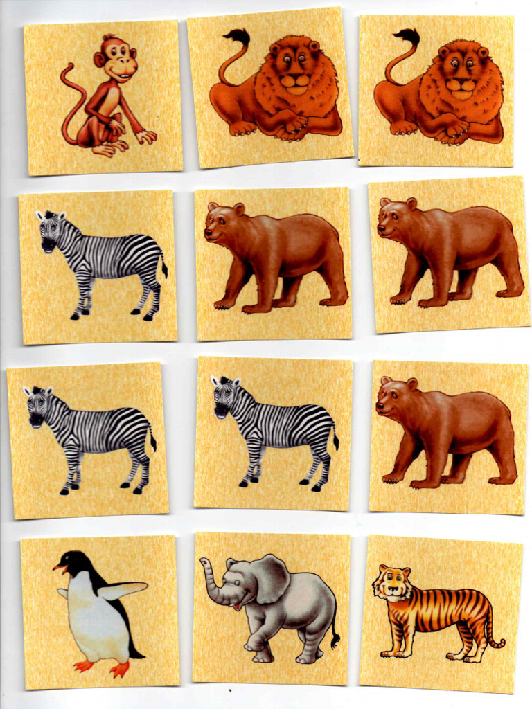 Tarjetas de Animales para Localización - Wppsi Iv | PDF